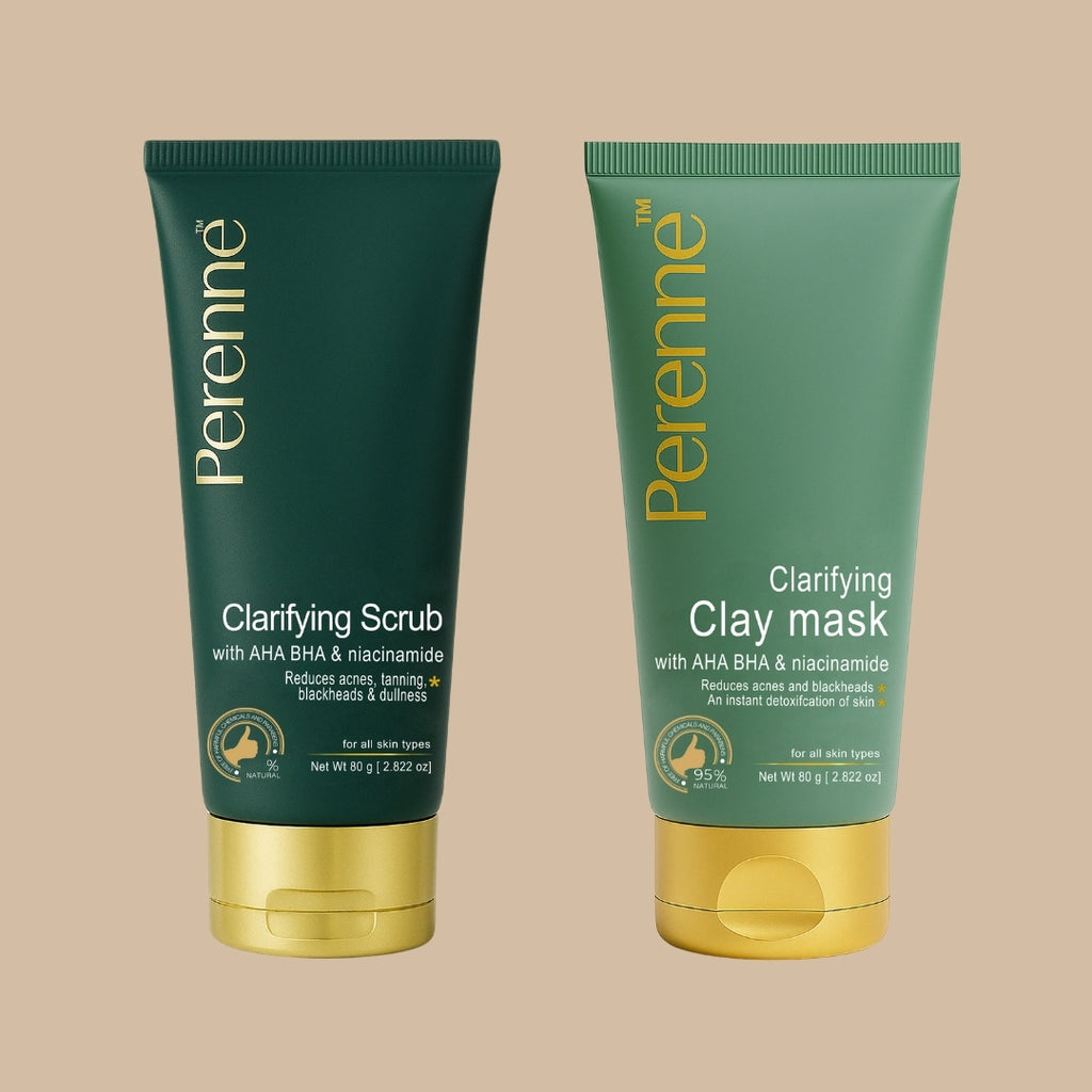 Get Clear Skin Combo (Clarifying Scrub+ Clarifying Mask) – Perenne ...